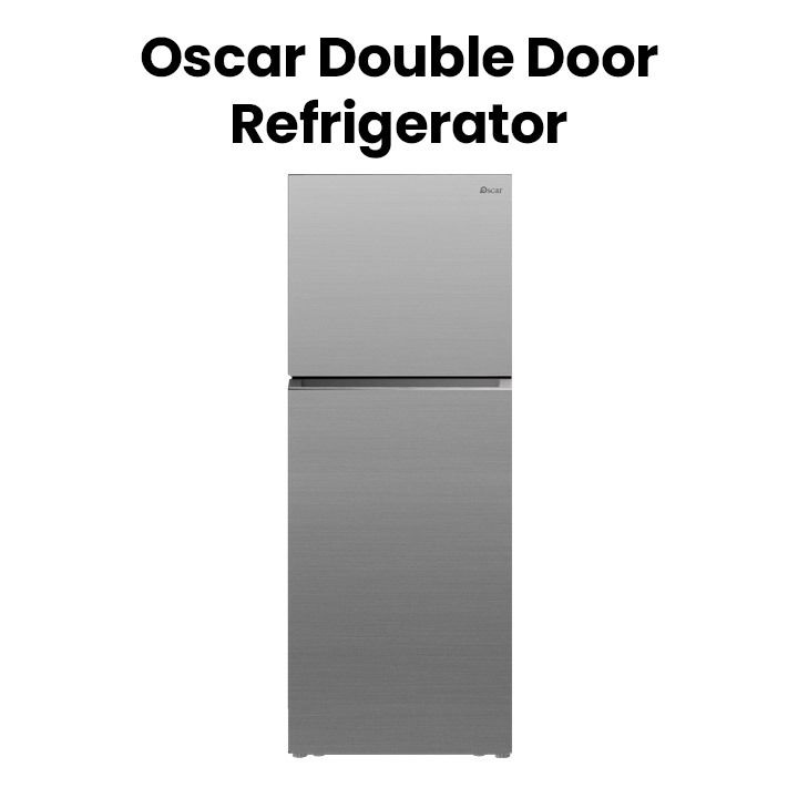 Oscar ORF500NFTS No-Frost Double Door Refrigerator Silver – rptech.qa